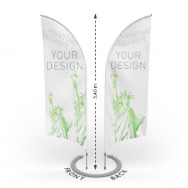 Double sided flag with Aluminum pole Bend M Printing4Europe