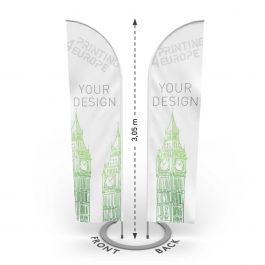 Double sided flag with pole Classic Straight M Printing4Europe