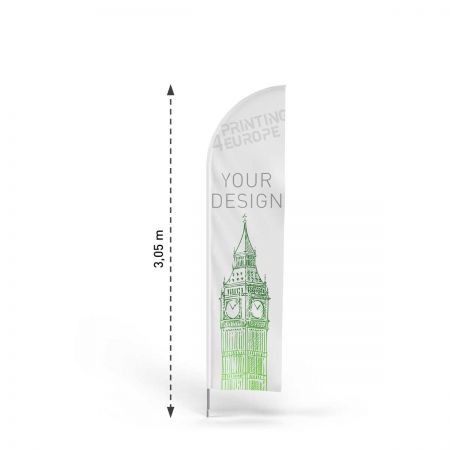 Strandvlaggen - Uw vlag in verschillende vormen Drop, Straight of Bend