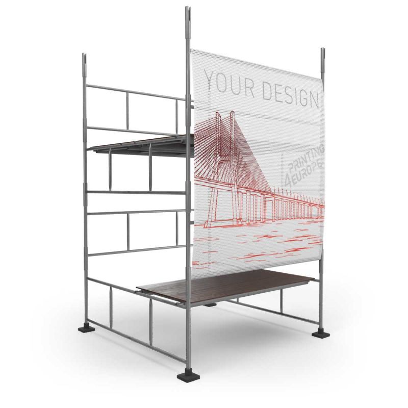 Scaffolding banner 200cm x 206cm made of mesh tarpaulin | Printing4Europe